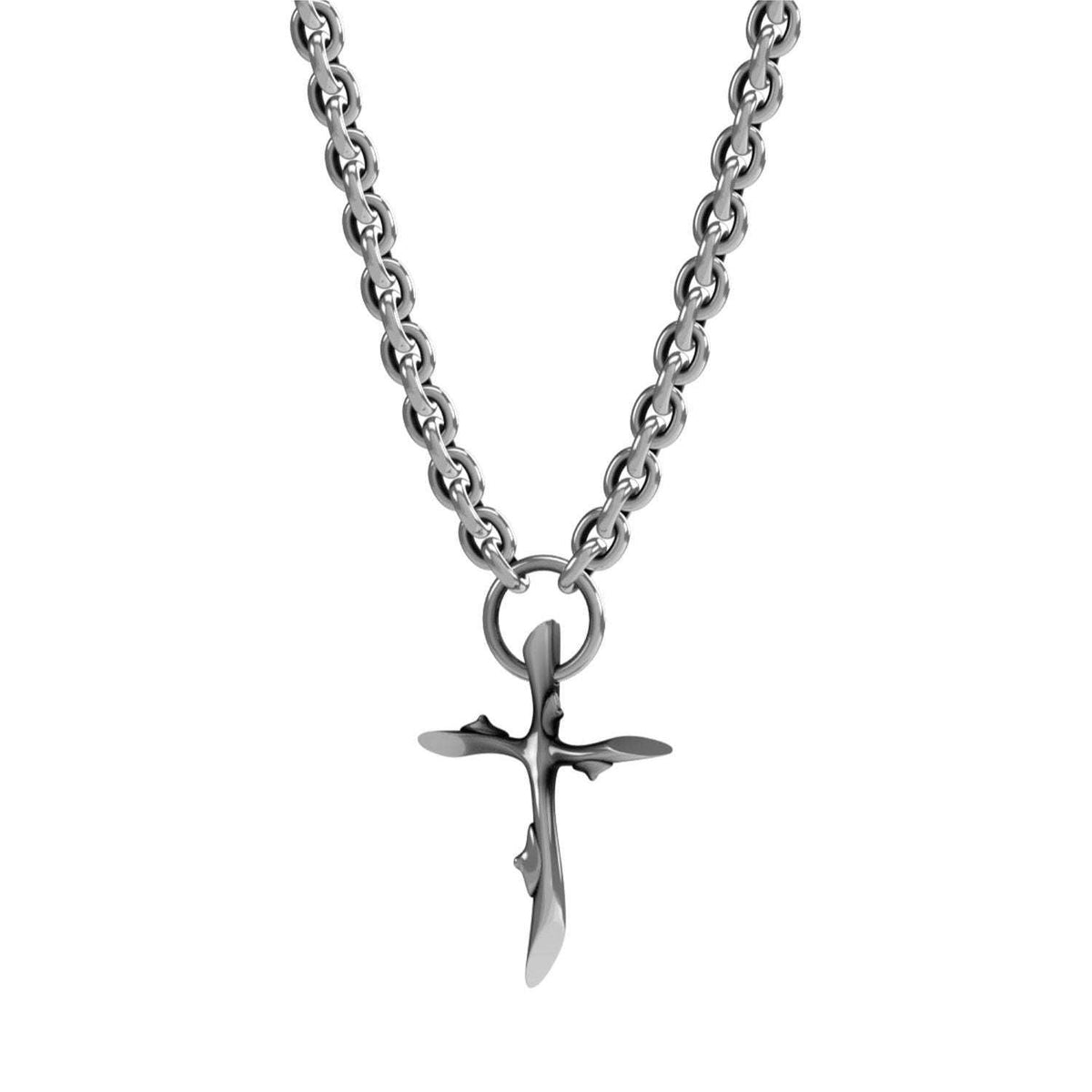 Collana con croce e spine argento piccola – John Richmond