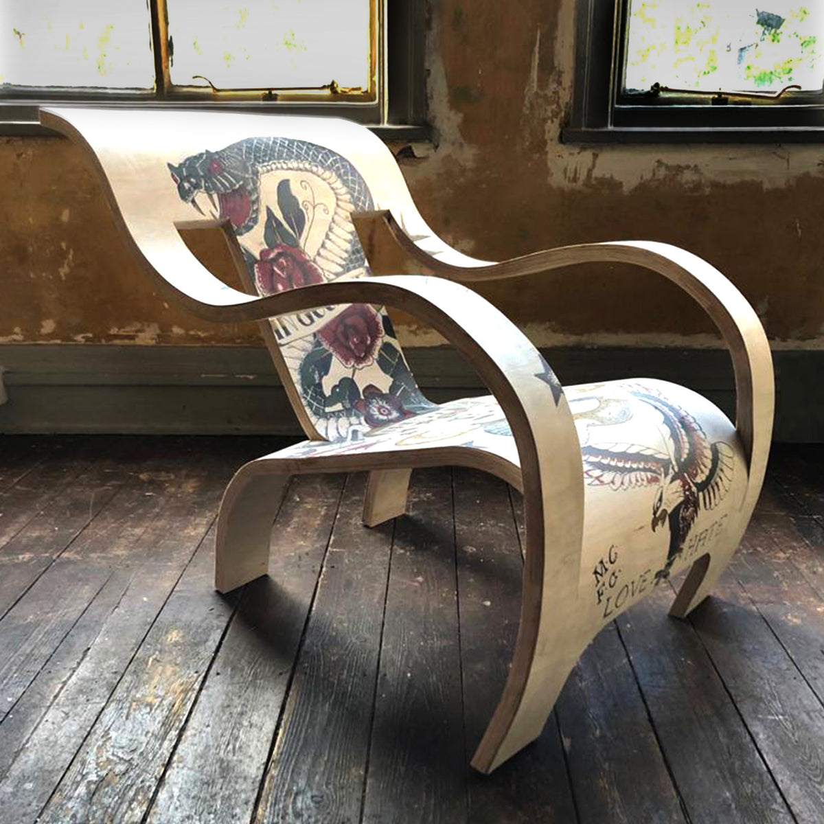 Plywood chair, designed by Tim Sheward and Andy mcguigan. – John Richmond